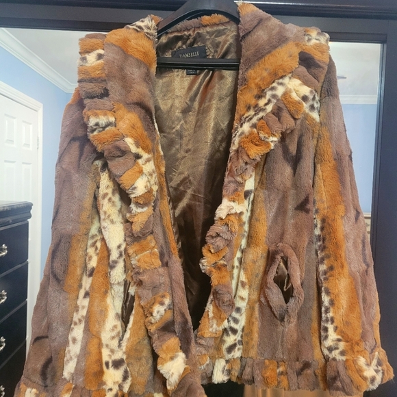 Jackets & Coats | Vintage Funky Faux Fur Patchwork Coat | Poshmark